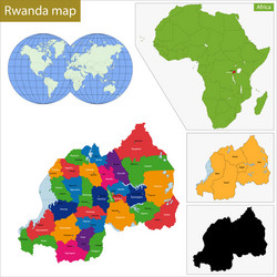 Map of Rwanda with Districts Vector Images (43)