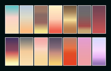 Set modern gradients in abstract sunset Royalty Free Vector