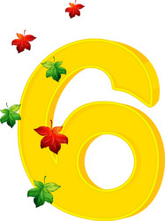 Number six Royalty Free Vector Image - VectorStock