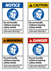 Warning sign do not handle without wearing safety Vector Image