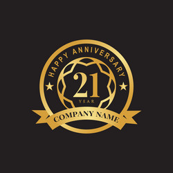 21st year anniversary logo design template Vector Image