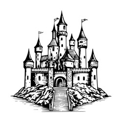 Castle Engraving Vector Images (over 490)