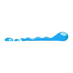 Cartoon blue dripping water drop and liquid icon Vector Image