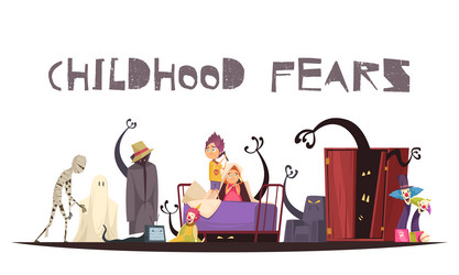 Childhood fears concept Royalty Free Vector Image