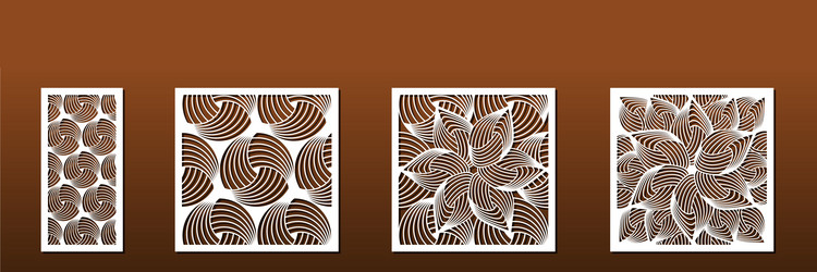 Laser cut template set abstract geometric pattern Vector Image