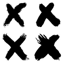 Set hand drawn check v signs isolated Royalty Free Vector