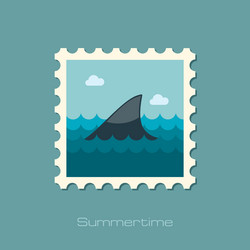 Shark fin in water seen telescope Royalty Free Vector Image