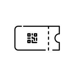 Ticket with qr code flight check in app pixel Vector Image