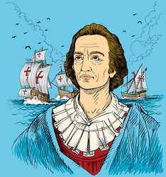 Christopher columbus portrait Royalty Free Vector Image