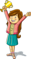 Girl Holding Trophy Vector Images (over 440)