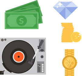 Hip hop accessory musician instruments Royalty Free Vector