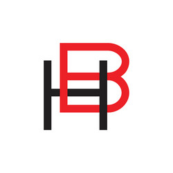 Letter hb simple curves colorful geometric Vector Image