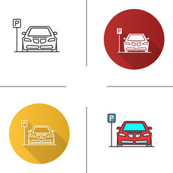 Car zone parking icon outline space Royalty Free Vector