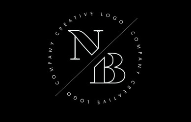 Creative white letters nb n b logo with leading Vector Image