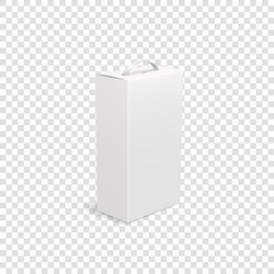 White box with handle mockup template cardboard Vector Image