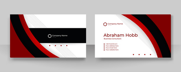 Modern red and black business card design Vector Image