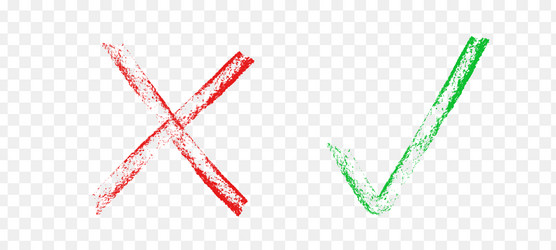 Right green and wrong red icon ok x mark yes Vector Image