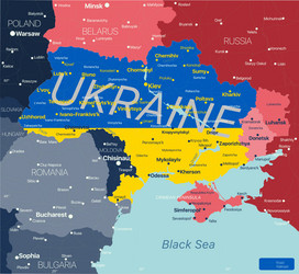 Black sea region country detailed editable map Vector Image