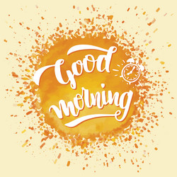 Good morning modern calligraphy with curly frame Vector Image