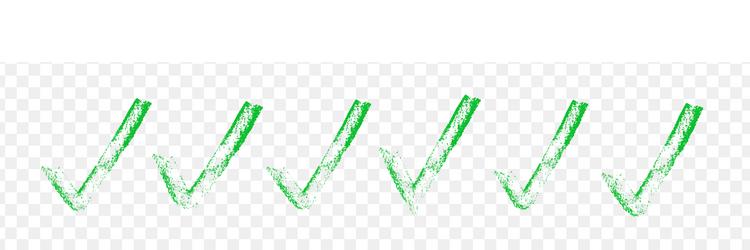 Black check mark set tick grunge brush icon ok Vector Image