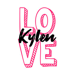 Kylen boy name Royalty Free Vector Image - VectorStock