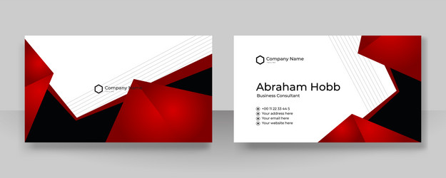 Modern red and black business card design Vector Image