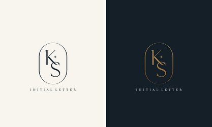 Ks monogram logo design with square rectangular Vector Image