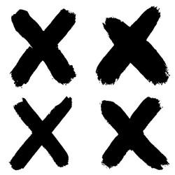Set hand drawn x marks isolated on white Vector Image