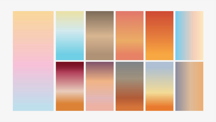 Set modern gradients in abstract sunset Royalty Free Vector