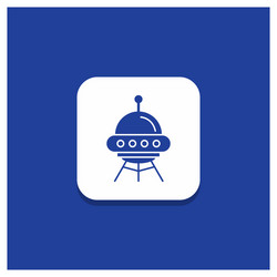 Blue round button for astronaut space spaceman Vector Image