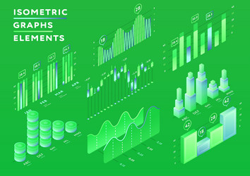 Rectangular isometric infographic for business Vector Image