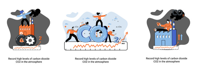 Record high levels of carbon dioxide co2 Vector Image