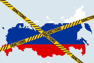 Sanctions against russian federation russian map Vector Image