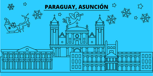 Paraguay asuncion city skyline isolated Royalty Free Vector