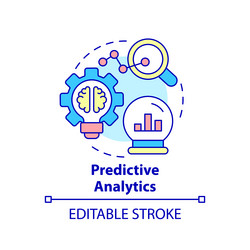 Predictive analytics concept icon Royalty Free Vector Image