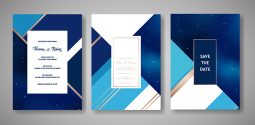 Starry night sky trendy wedding invitation card Vector Image