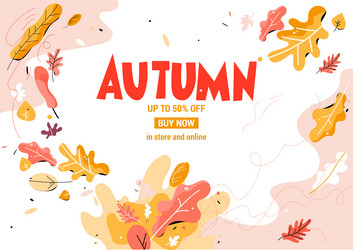 Autumn background with forest fall leaves october Vector Image
