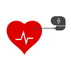 Artificial cardiac pacemaker icon flat Royalty Free Vector