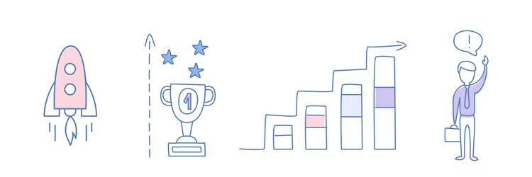 Leadership and success hand drawn doodle style Vector Image