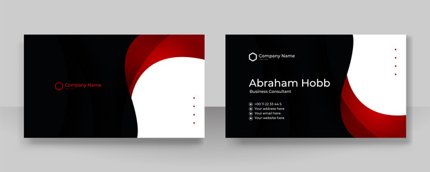 Modern red and black business card design Vector Image