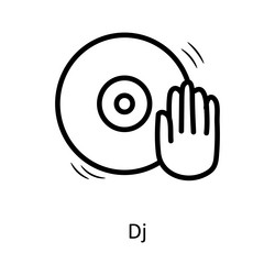 Dj outline icon design party Royalty Free Vector Image