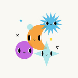 Funny geometry composition banner poster card Vector Image