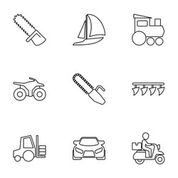 12 motor icons Royalty Free Vector Image - VectorStock