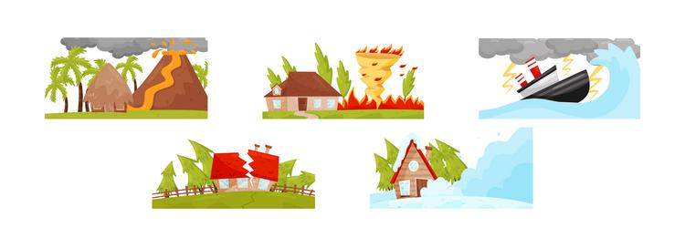Natural disaster and catastrophe with house damage