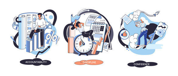 Personal quality concept set Royalty Free Vector Image