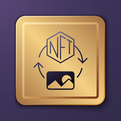 Purple nft digital crypto art icon isolated Vector Image