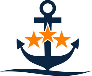 Badge with an anchor and rope Royalty Free Vector Image