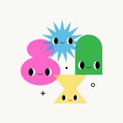 Funny geometry composition banner poster card Vector Image