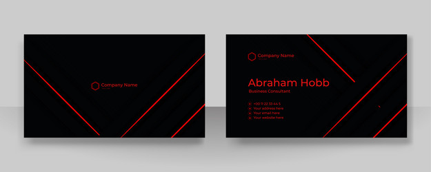 Modern red and black business card design Vector Image