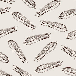 Sweet corn seamless pattern with fresh ripe corn Vector Image